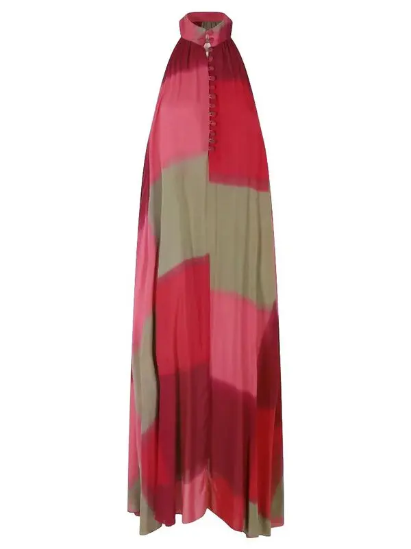 PIN-UP STARS Damier Degradé-effect Midi Dress - Pink