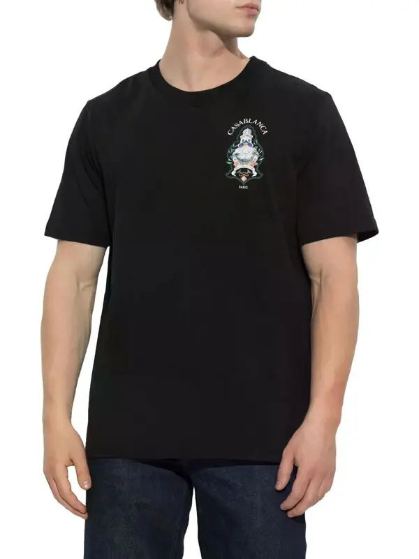 Casablanca Hotel Emblem Print T-shirt - Black