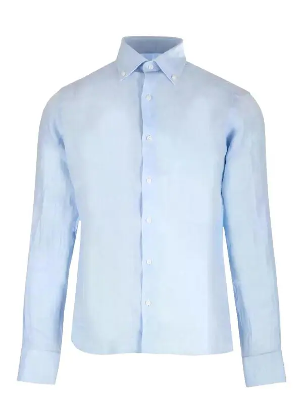 AL DUCA D’AOSTA 1902 Button-down Collar Linen Shirt - Blue