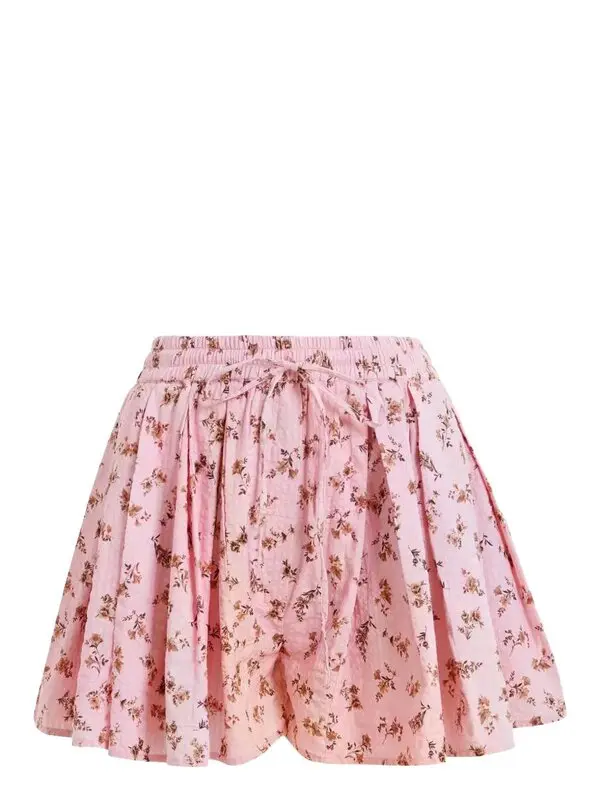 Essentiel Antwerp Jittery Floral-print Flared Mini Shorts - Pink