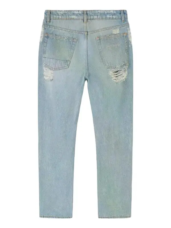 Palm Angels Distressed Patchwork Jeans - Blue