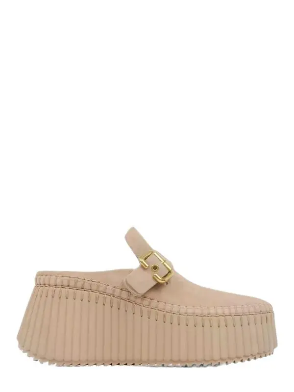 Chloé Nama Wedge Mules - Neutrals