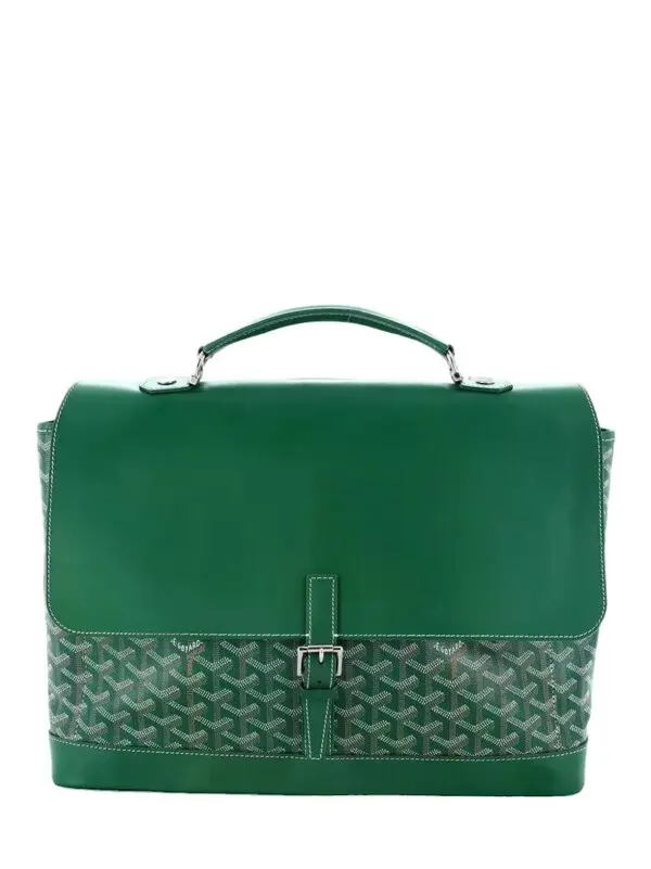Goyard Citadin Messenger Briefcase Coated Canvas Business Bag - Green