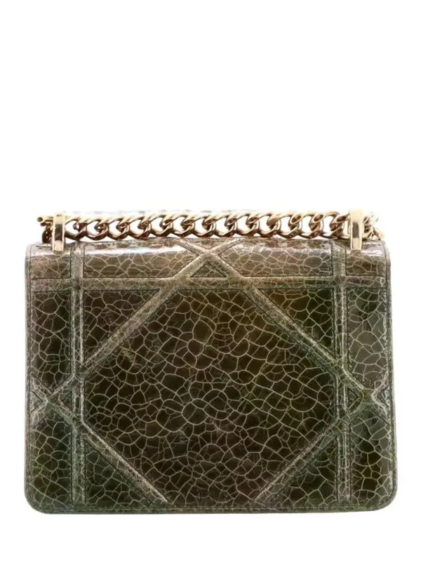Dior Diorama Club Flap Bag Crackled Deerskin Small Shoulder Bag - Green