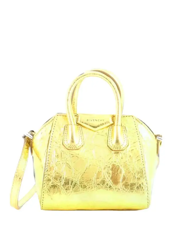 Givenchy Antigona Bag Leather Micro Crossbody Bag - Gold