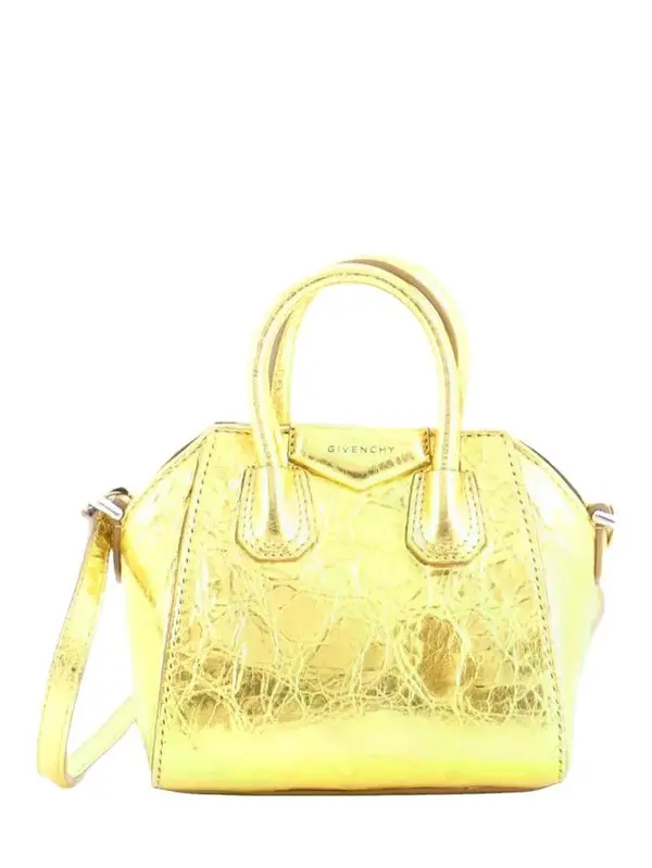Givenchy Antigona Bag Leather Micro Crossbody Bag - Gold