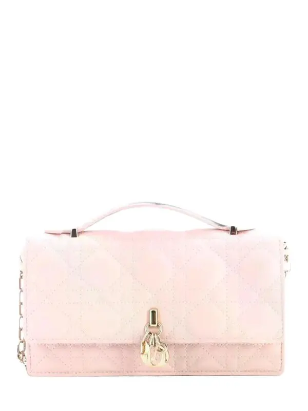 Dior Cannage Quilt Lambskin Mini Crossbody Bag - Pink