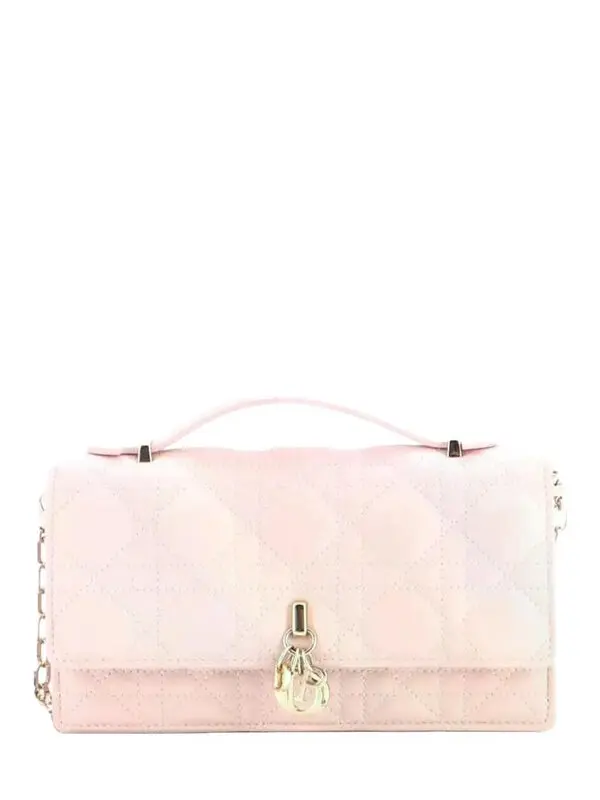 Dior Cannage Quilt Lambskin Mini Crossbody Bag - Pink