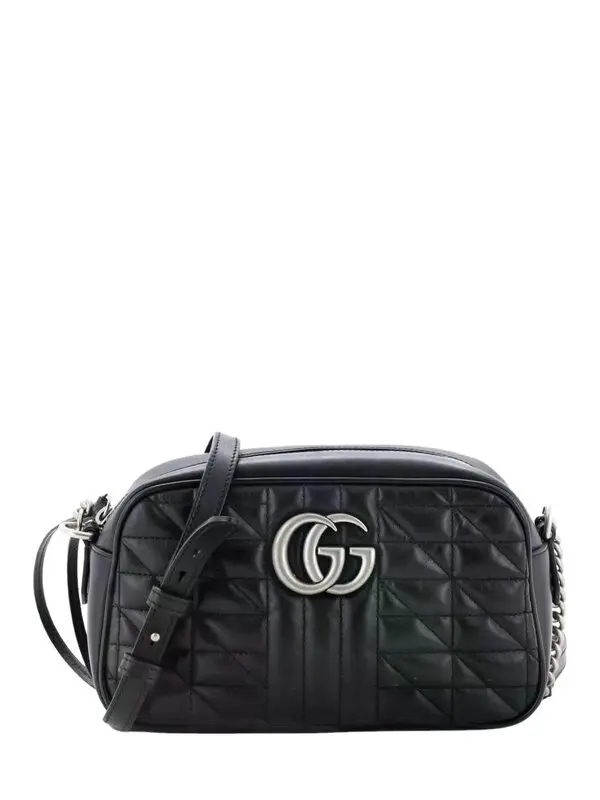 Gucci Gg Marmont Small Matelassé Leather Shoulder Bag - Black