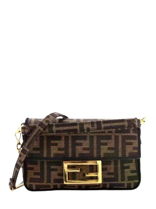 Fendi Baguette Nm Bag Zucca Canvas Mini Crossbody Bag - Brown