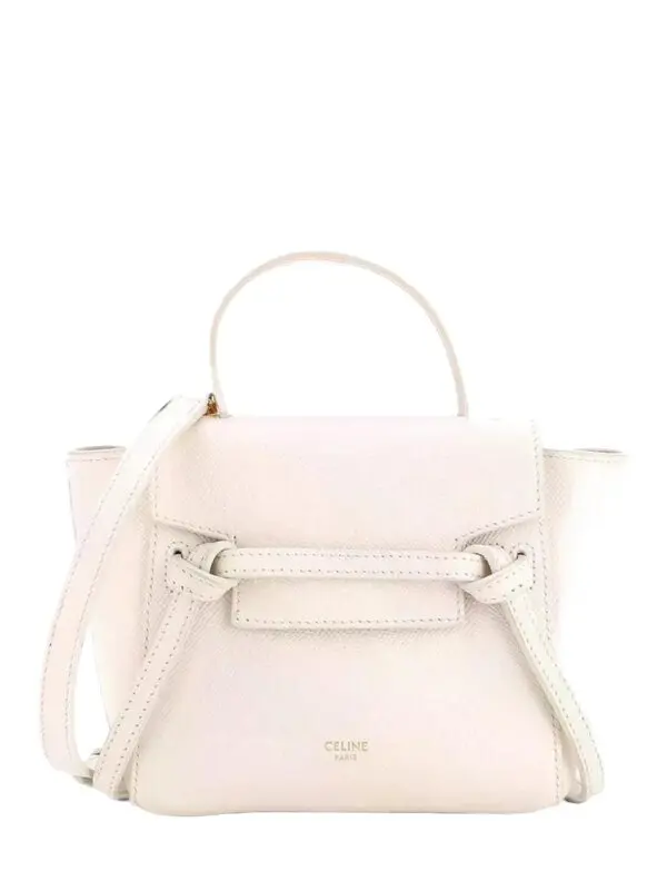 Celine Textured Leather Pico Belt Bag Shoulder Bag - White