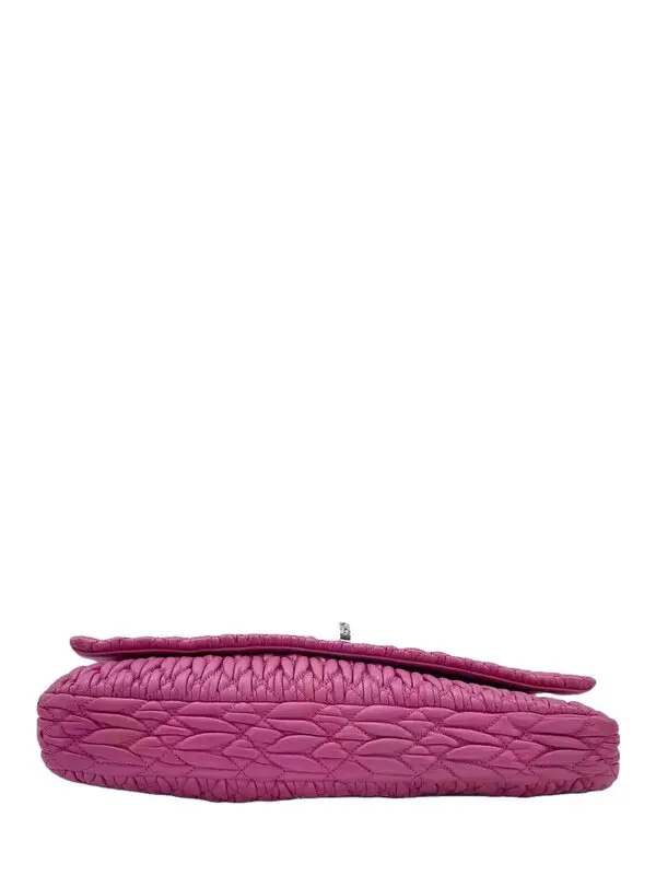 Miu Miu Nappa Crystal Matelassé Shoulder Bag - Pink