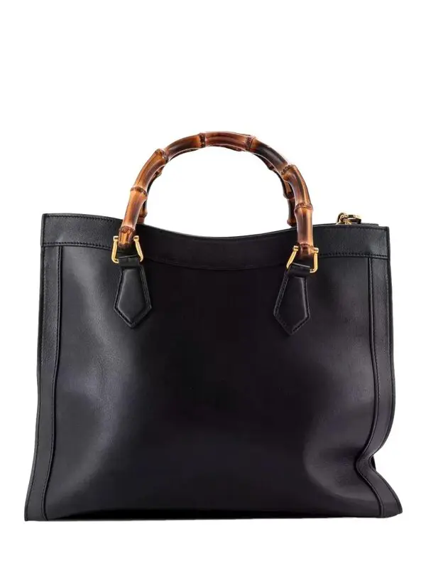 Gucci Diana Nm Bamboo Handle Leather Tote Bag - Black