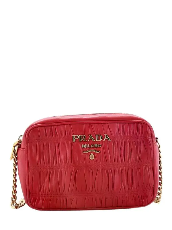Prada Nappa Gaufre Mini Shoulder Bag - Red
