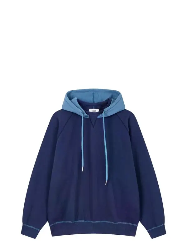 STUDIO TOMBOY Raglan Sleeve Contrast Hood Hoodie - Blue