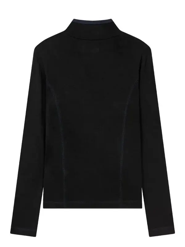 STUDIO TOMBOY High-neck T-shirt With Button Detail - Black