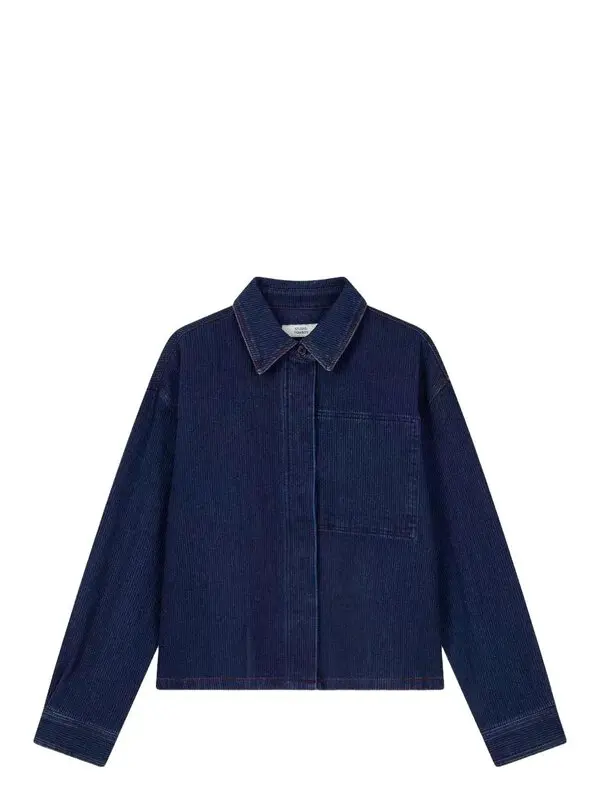 STUDIO TOMBOY Corduroy-texture Denim Shirt - Blue