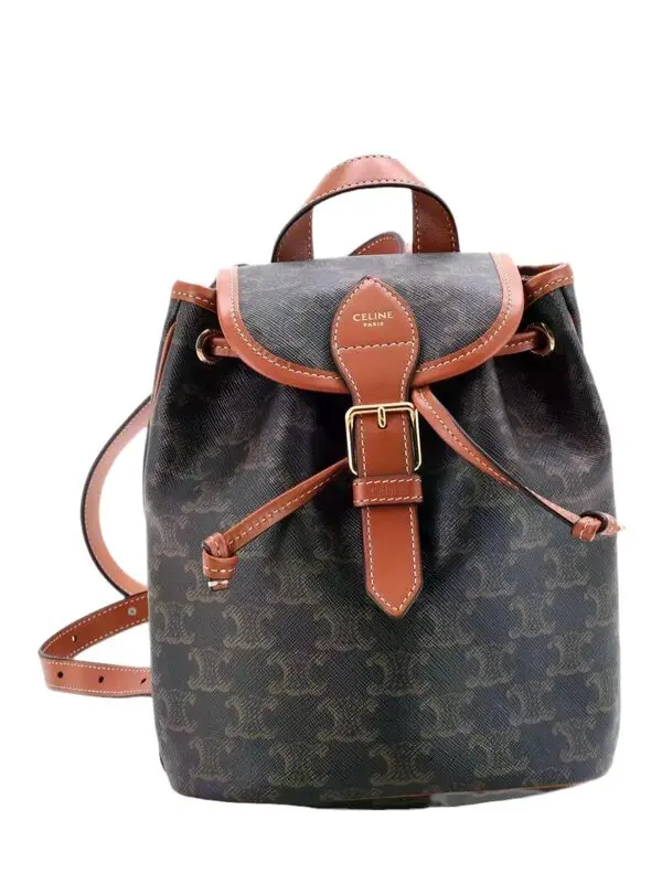 Celine Folco Triomphe Coated Canvas Mini Backpack - Brown