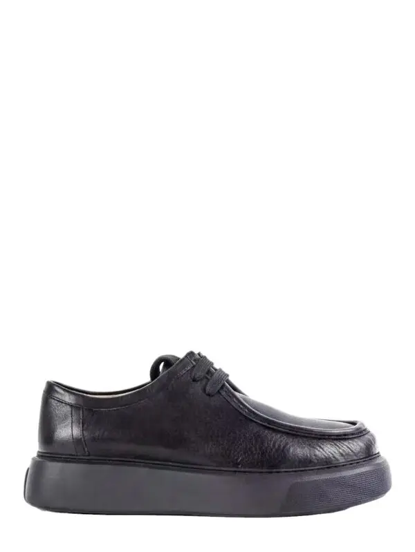 REFERENC Fernabee Leather Lace-up Sneakers - Black