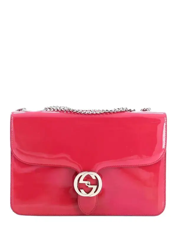 Gucci Interlocking Patent Medium Shoulder Bag - Pink