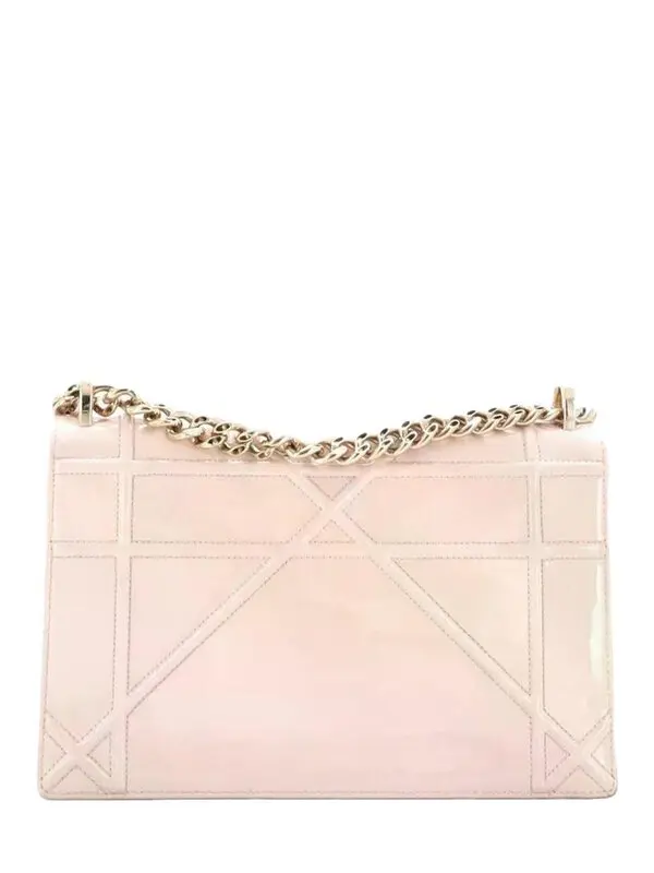 Dior Diorama Flap Bag Patent Medium Shoulder Bag - Neutrals