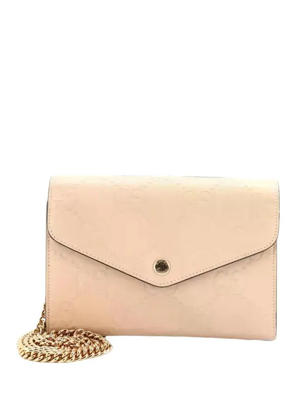 Gucci Envelope Wallet On Chain Ssima Leather Shoulder Bag - Neutrals