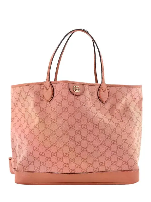 Gucci Ophidia Gg Coated Canvas And Leather Medium Tote Bag - Pink