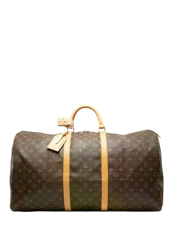 LOUIS VUITTON Monogram Keepall 60 Travel Bag - Brown