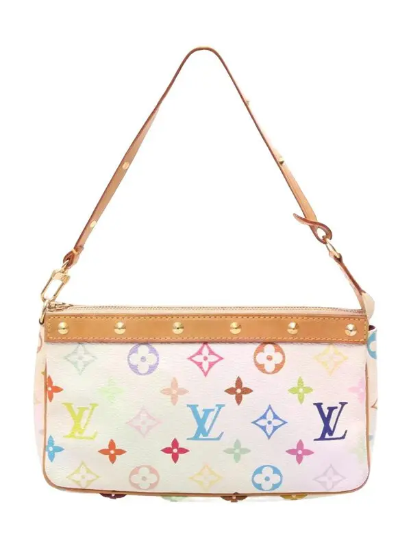 LOUIS VUITTON 2003 Monogram Multicolore Pochette Accessoires Shoulder Bag - White