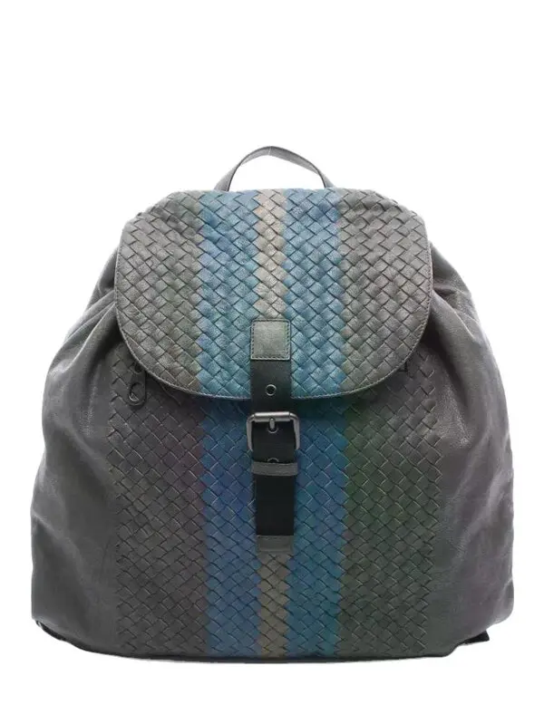 Bottega Veneta Woven Nappa Leather Backpack - Grey