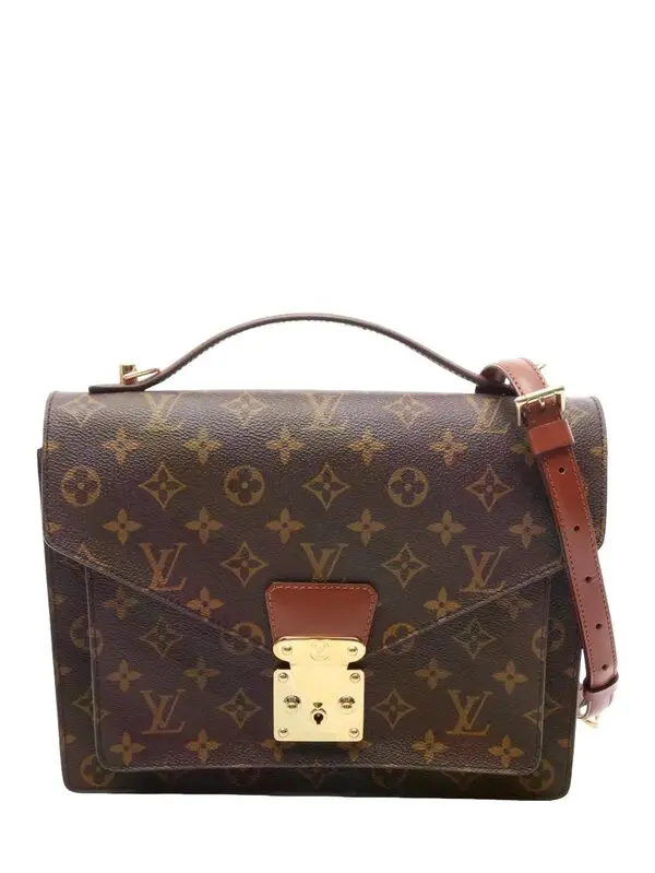 LOUIS VUITTON Monogram Monceau 28 Satchel - Brown