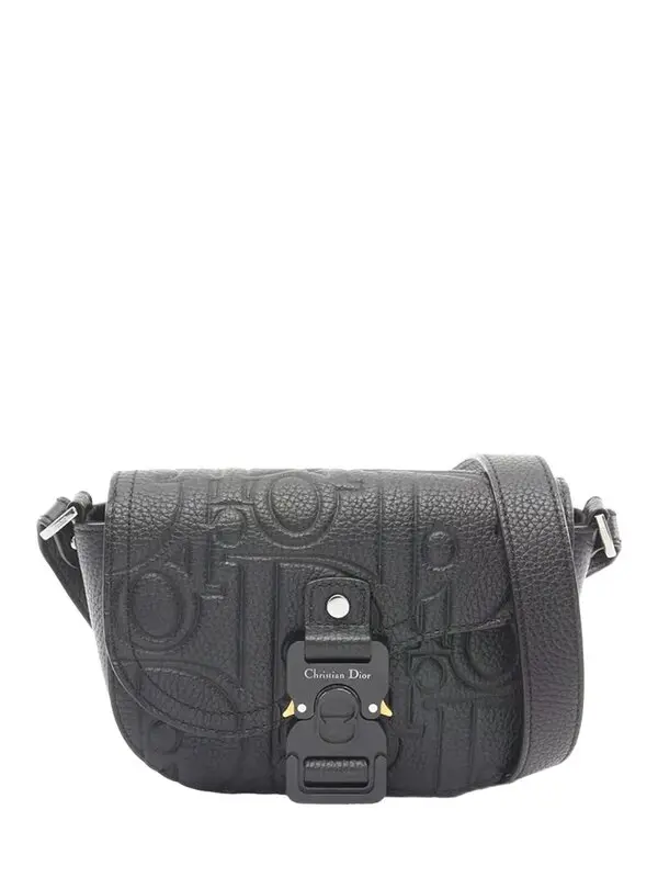 Dior 2025 Mini Gravity Leather Saddle Bag - Black