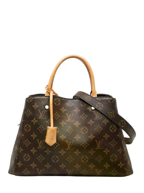 LOUIS VUITTON Monogram Montaigne Mm Satchel - Brown