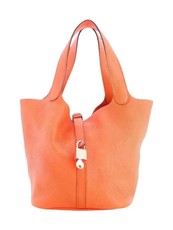 Hermès Picotin Lock Clemence Mm Bucket Bag - Orange