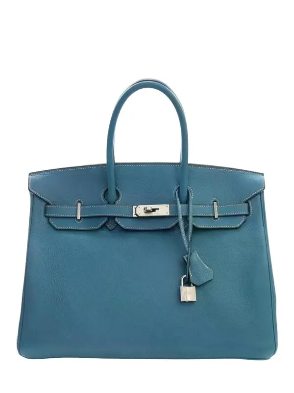 Hermès 35 Togo Leather Birkin Handbag - Blue