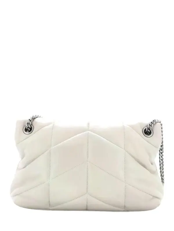 Saint Laurent Loulou Puffer Shoulder Bag Quilted Leather Small Crossbody Bag - Neutrals