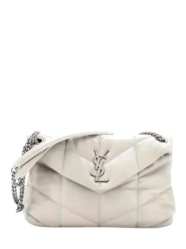 Saint Laurent Loulou Puffer Shoulder Bag Quilted Leather Small Crossbody Bag - Neutrals