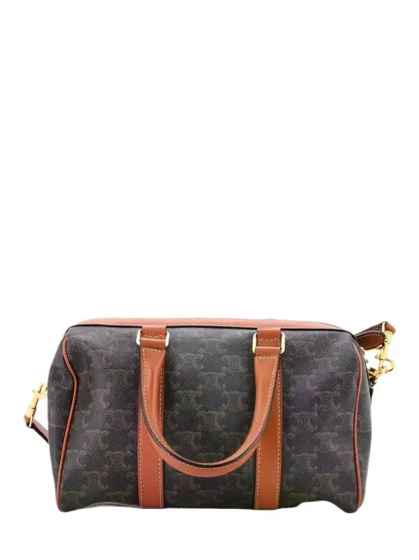 Celine Triomphe Coated Canvas Boston Bag - Brown