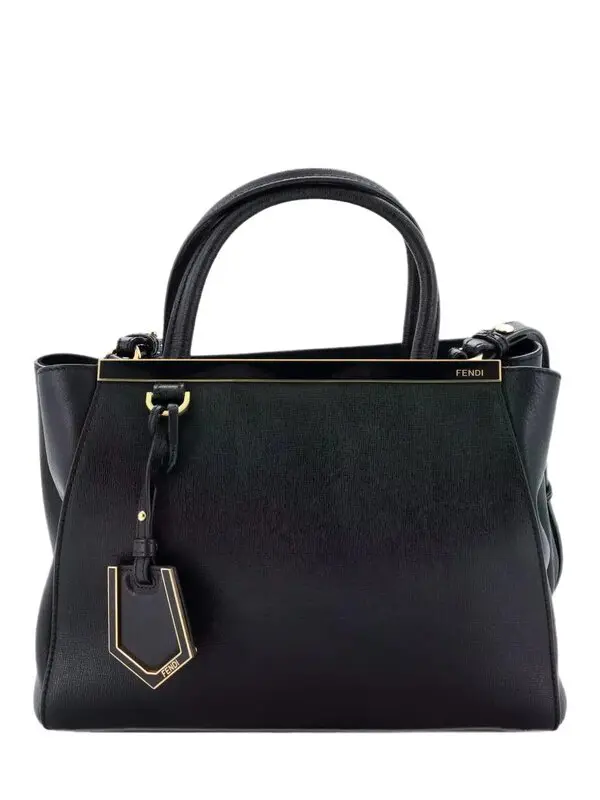 Fendi 2jours Petite Satchel Leather Bag - Black