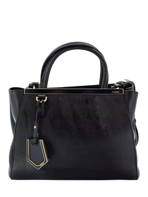 Fendi 2jours Petite Satchel Leather Bag - Black