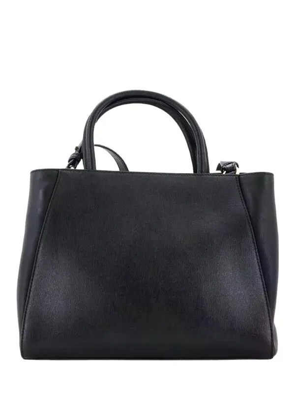 Fendi 2jours Petite Satchel Leather Bag - Black