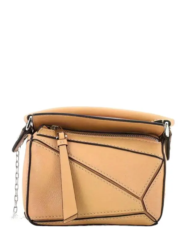 Loewe Puzzle Bag Leather Nano Crossbody Bag - Brown
