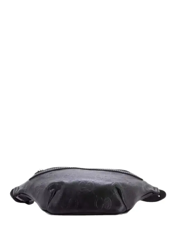 Gucci Gg Embossed Perforated Leather Belt Bag - Black
