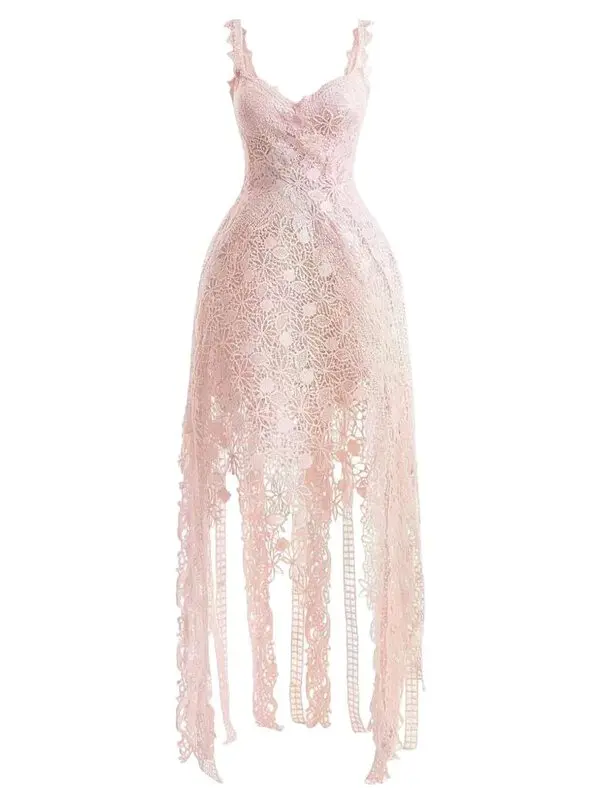 GEMY MAALOUF Floral Guipure-lace Dress - Pink