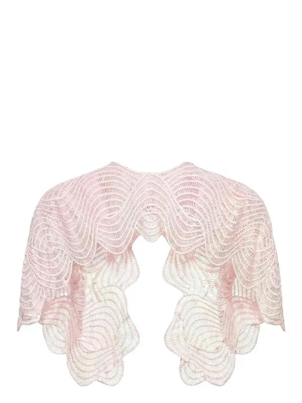 GEMY MAALOUF Embroidered Scalloped Bolero - Pink
