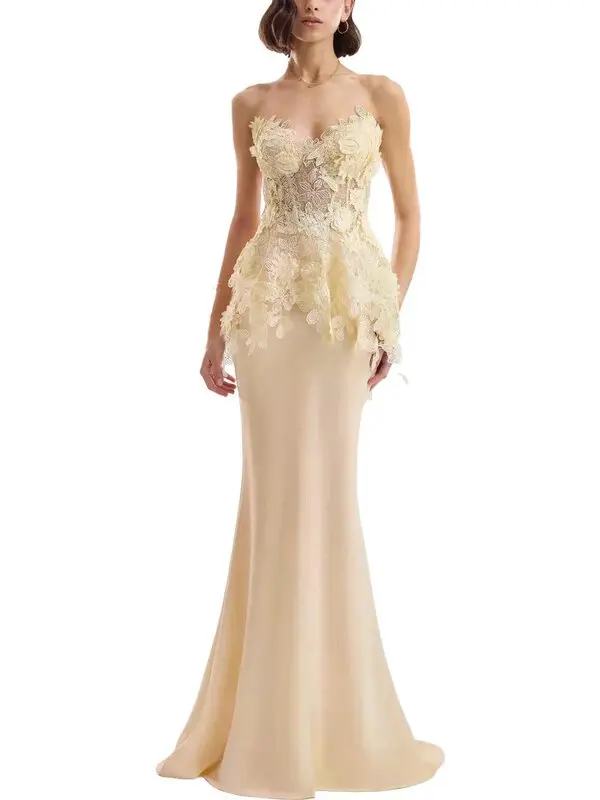 GEMY MAALOUF High-waisted Floor-length Skirt - Neutrals
