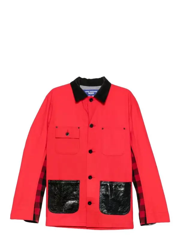 Junya Watanabe Cotton Jacket With Contrast Collar And Pockets - Red