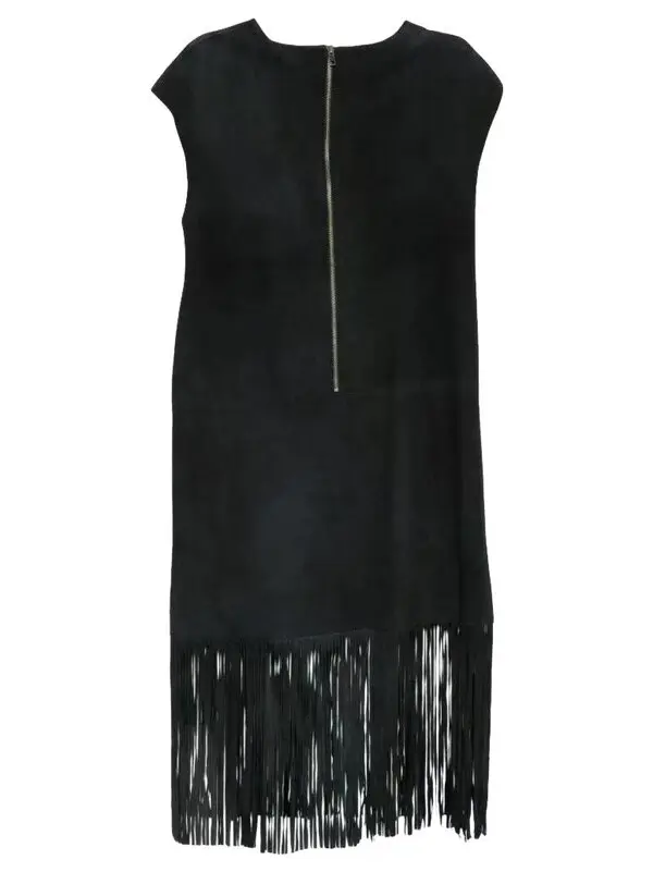 A.N.G.E.L.O. VINTAGE CULT 1980s Fringe Trim Mini Dress - Black