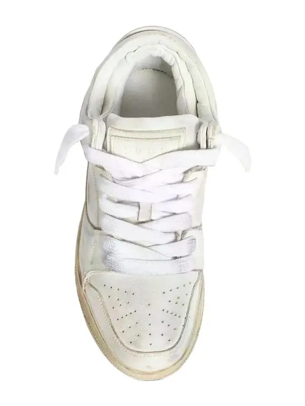 1989 STUDIO Distressed Effect Perforated Sneakers - White