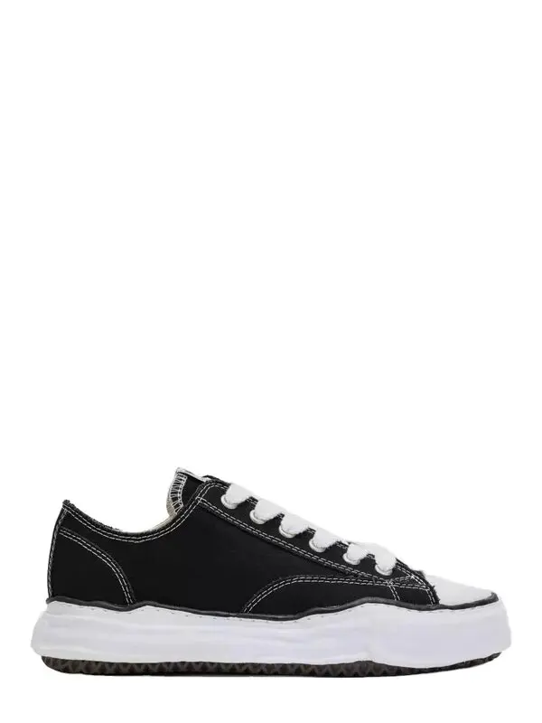 Mihara Yasuhiro Round-toe Low-top Canvas Sneakers - Black